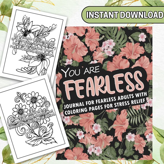BEST VALUE 50 You Are Fearless Journal Coloring Book Instant | Etsy