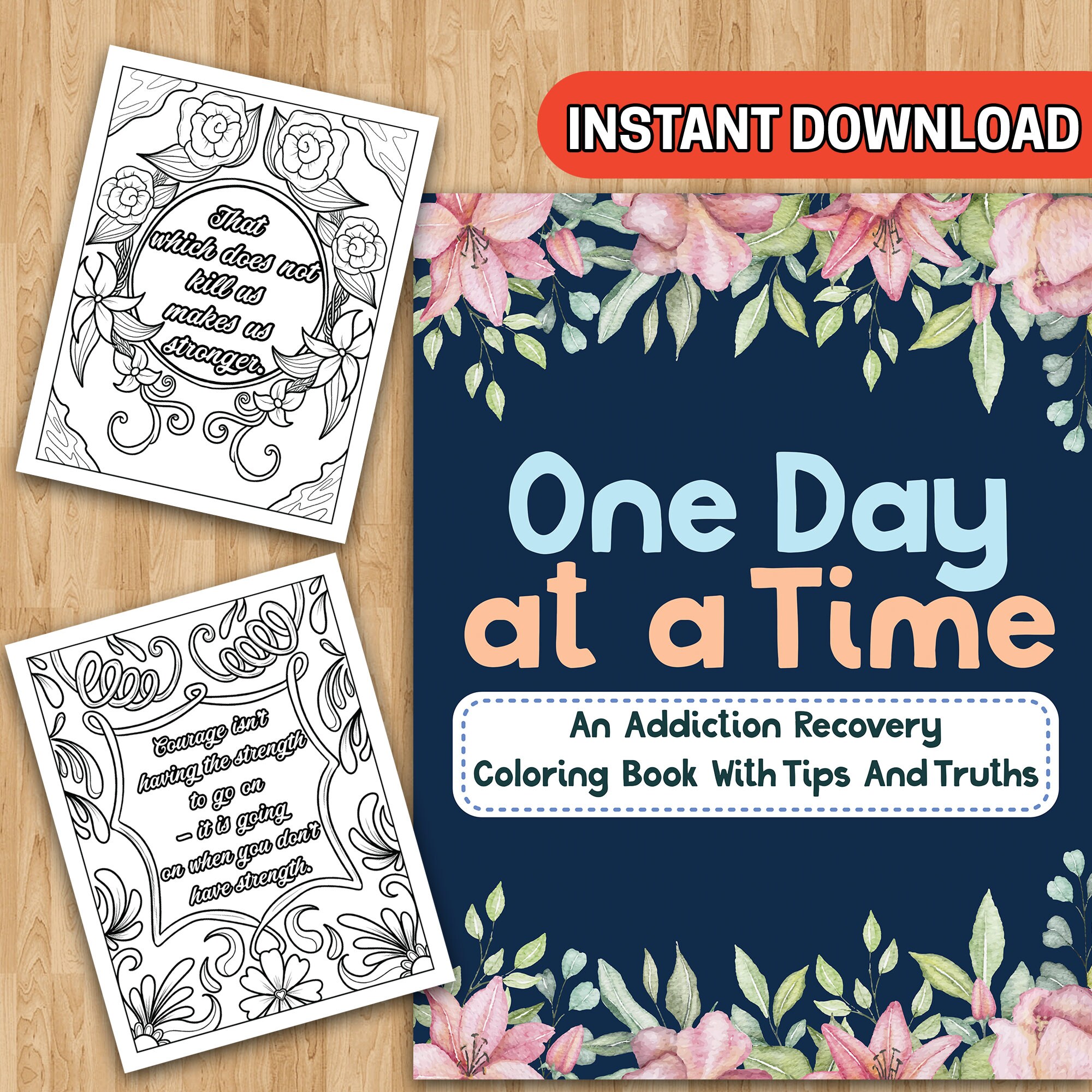 BEST VALUE 25 One Day at A Time Coloring Pages Instant Download ...