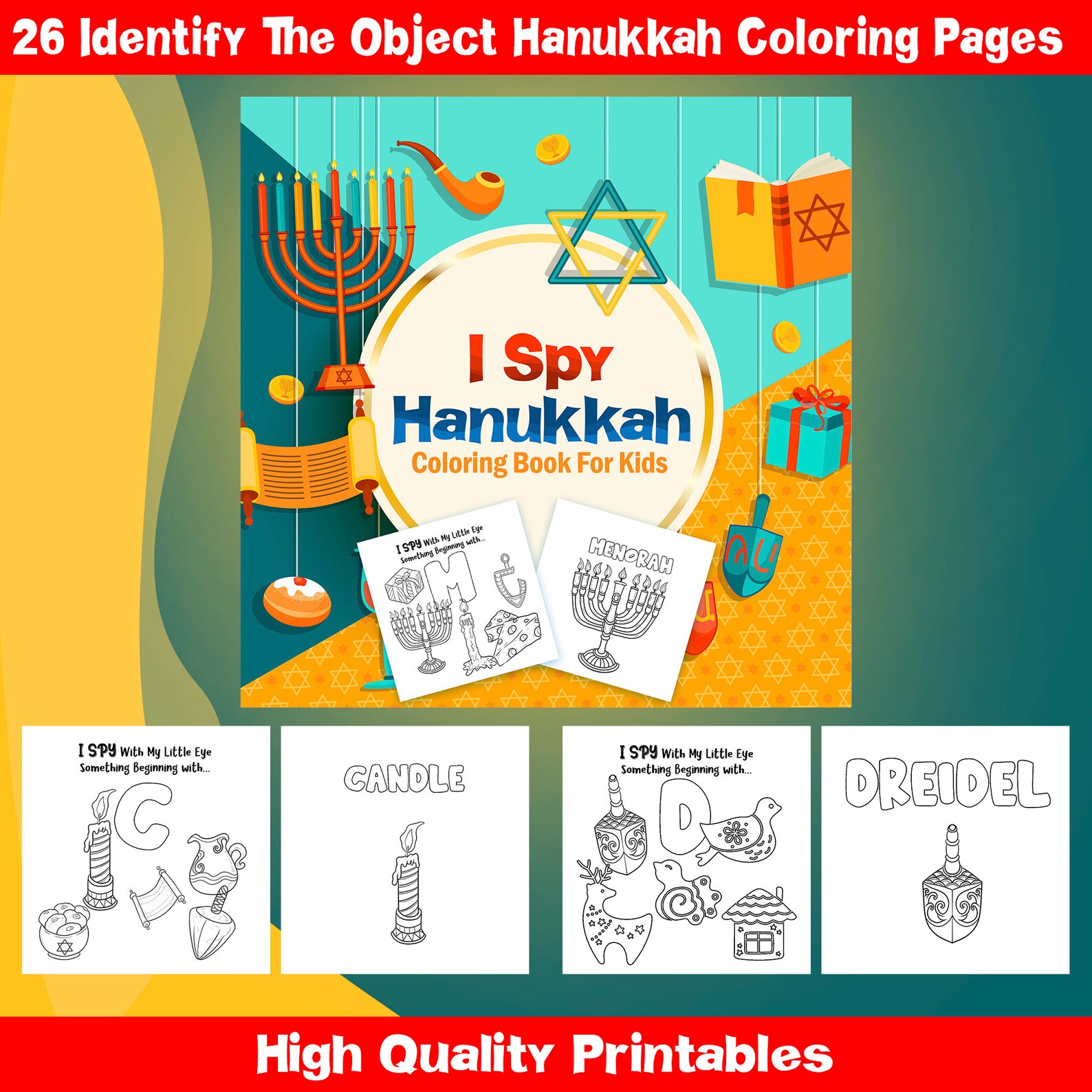 BEST VALUE 52 I Spy Hanukkah Coloring Pages Instant Download - Etsy