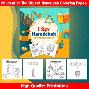 BEST VALUE 52 I Spy Hanukkah Coloring Pages - Instant Download Fun ...