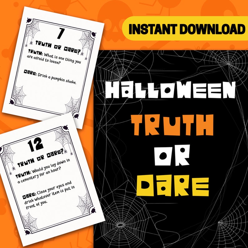 BEST VALUE 25 Halloween Truth and Dare Pages for Kids Printable PDF ...