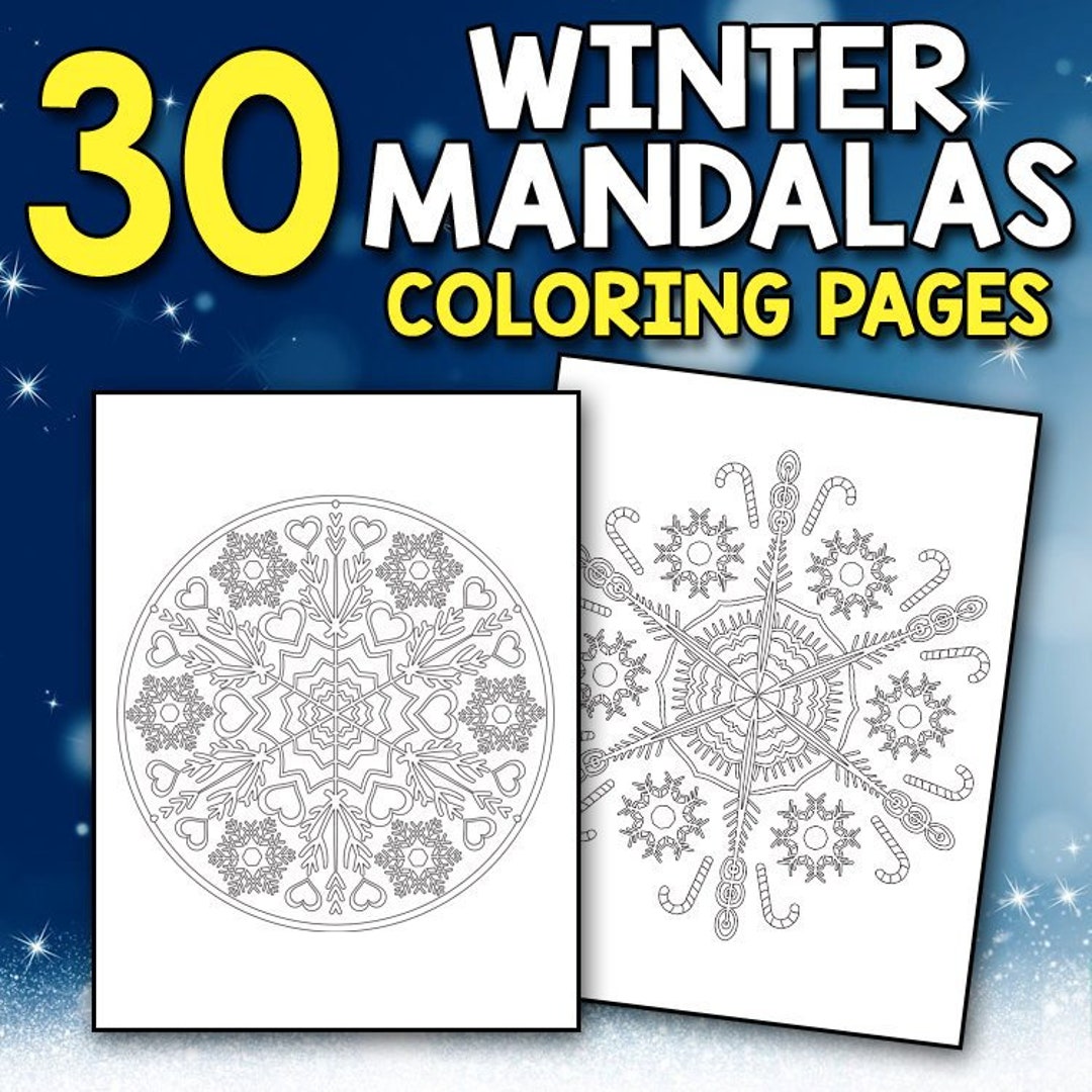 BEST VALUE 30 Winter Mandalas Coloring Pages: Winter Mandalas Adult ...