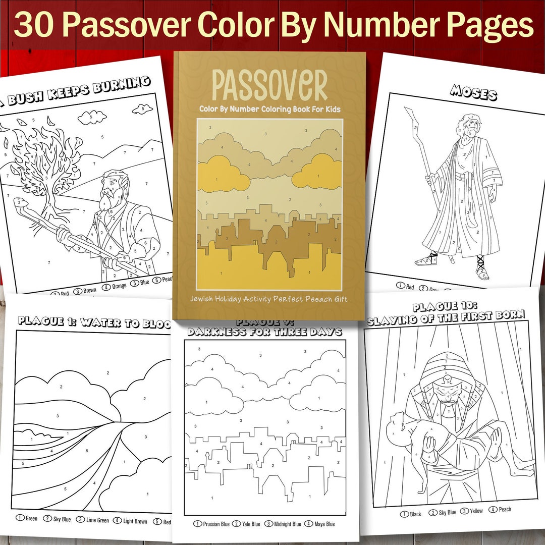 BEST VALUE! Passover Color by Number Coloring Book for Kids - Instant ...