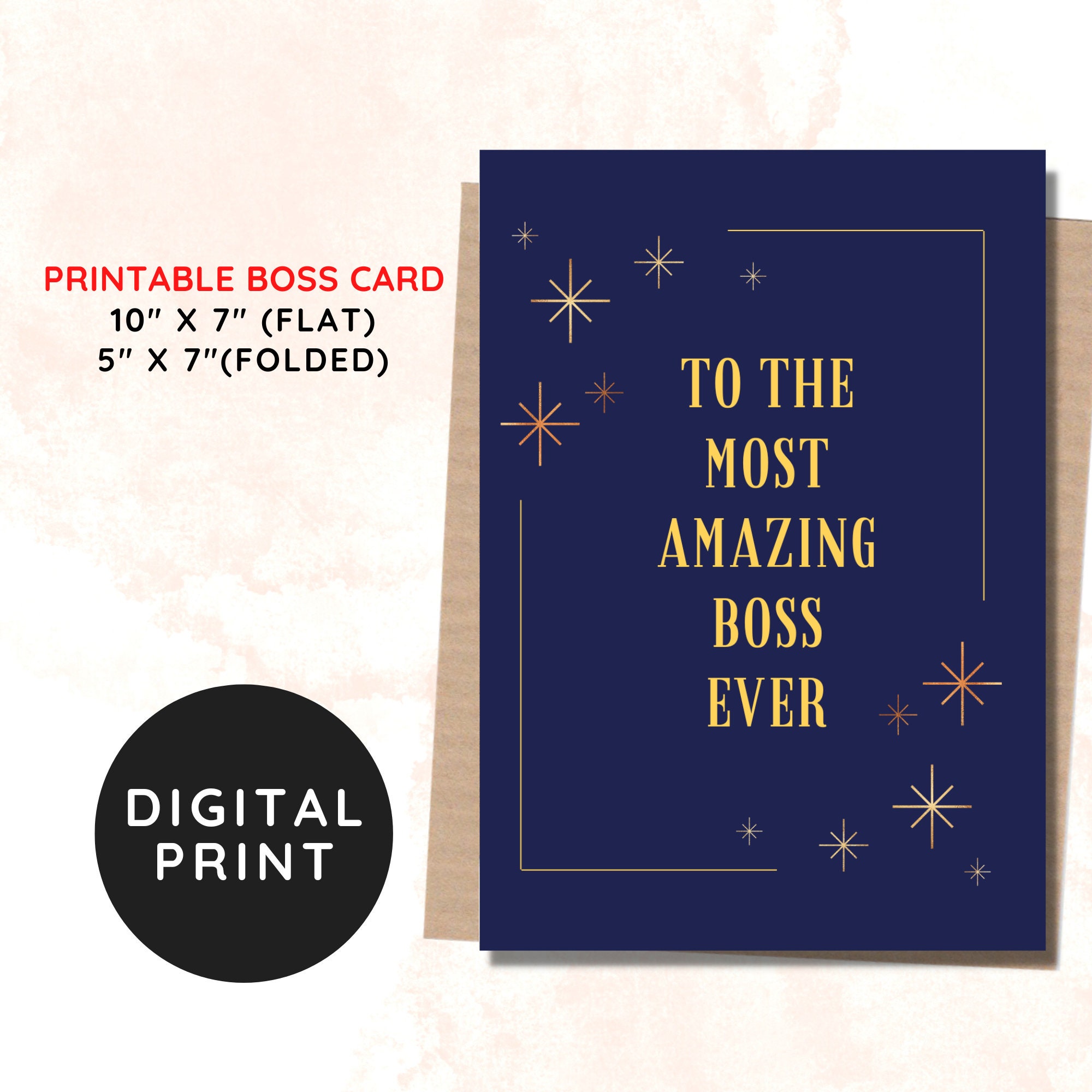 BEST VALUE Printable Boss Card Instant Download Birthday Card, Funny ...