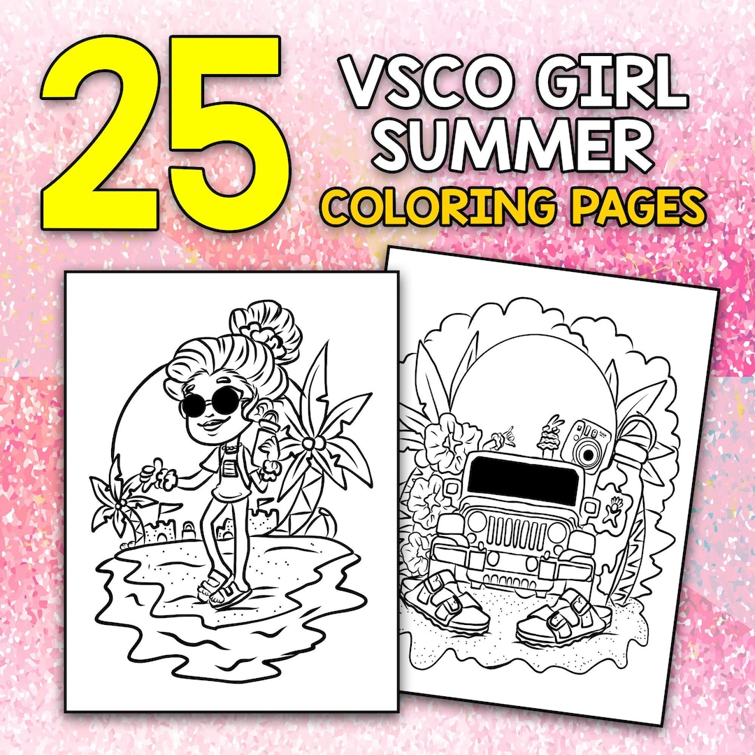 Best Value 25 VSCO Girl Summer Coloring Pages for Kids, at Home ...