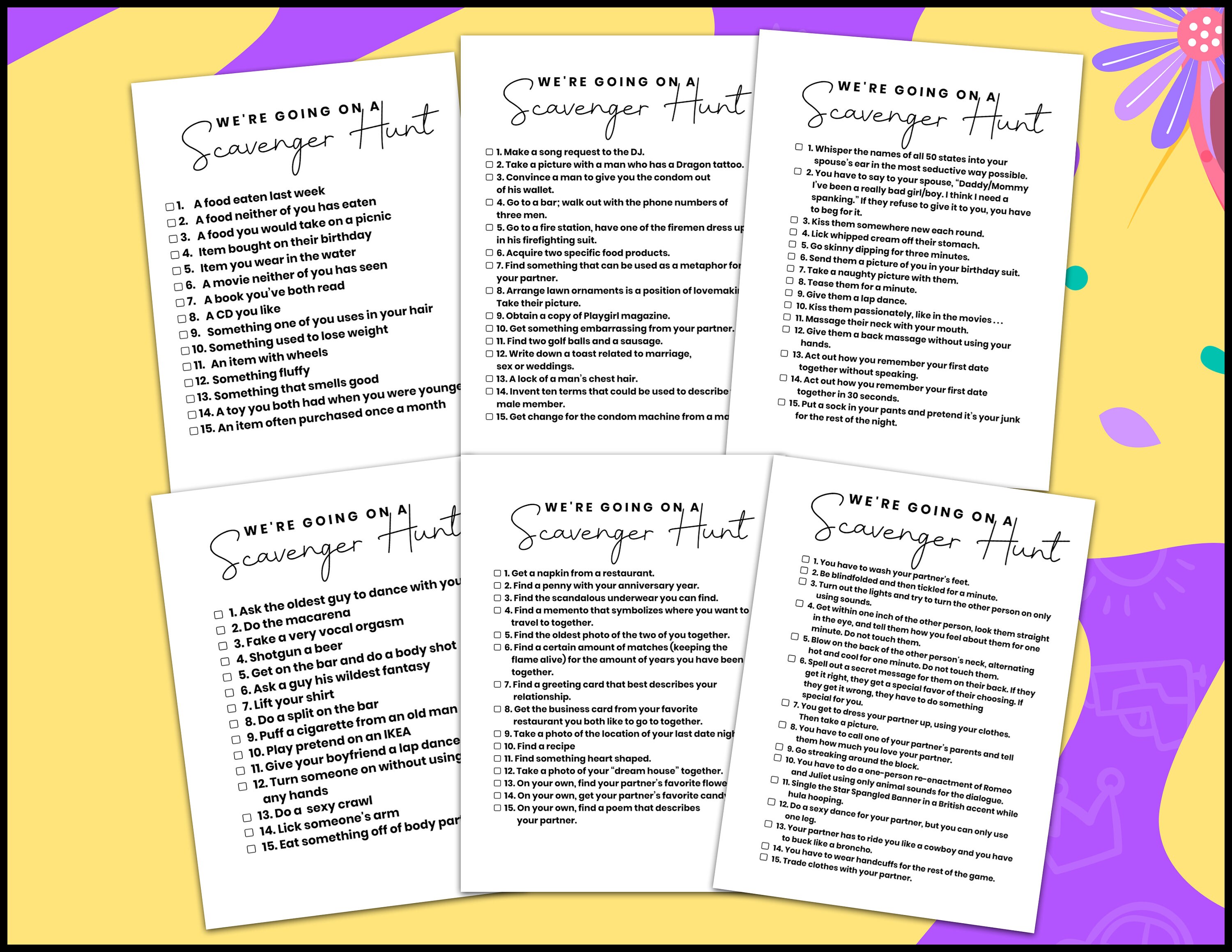 BEST VALUE 50 Scavenger Hunts for Women Indoor and Outdoor Game for ...