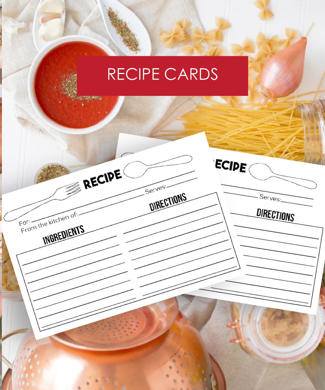 Recipe Card Printable - Rustic Recipe Card Printable Recipe Printable ...