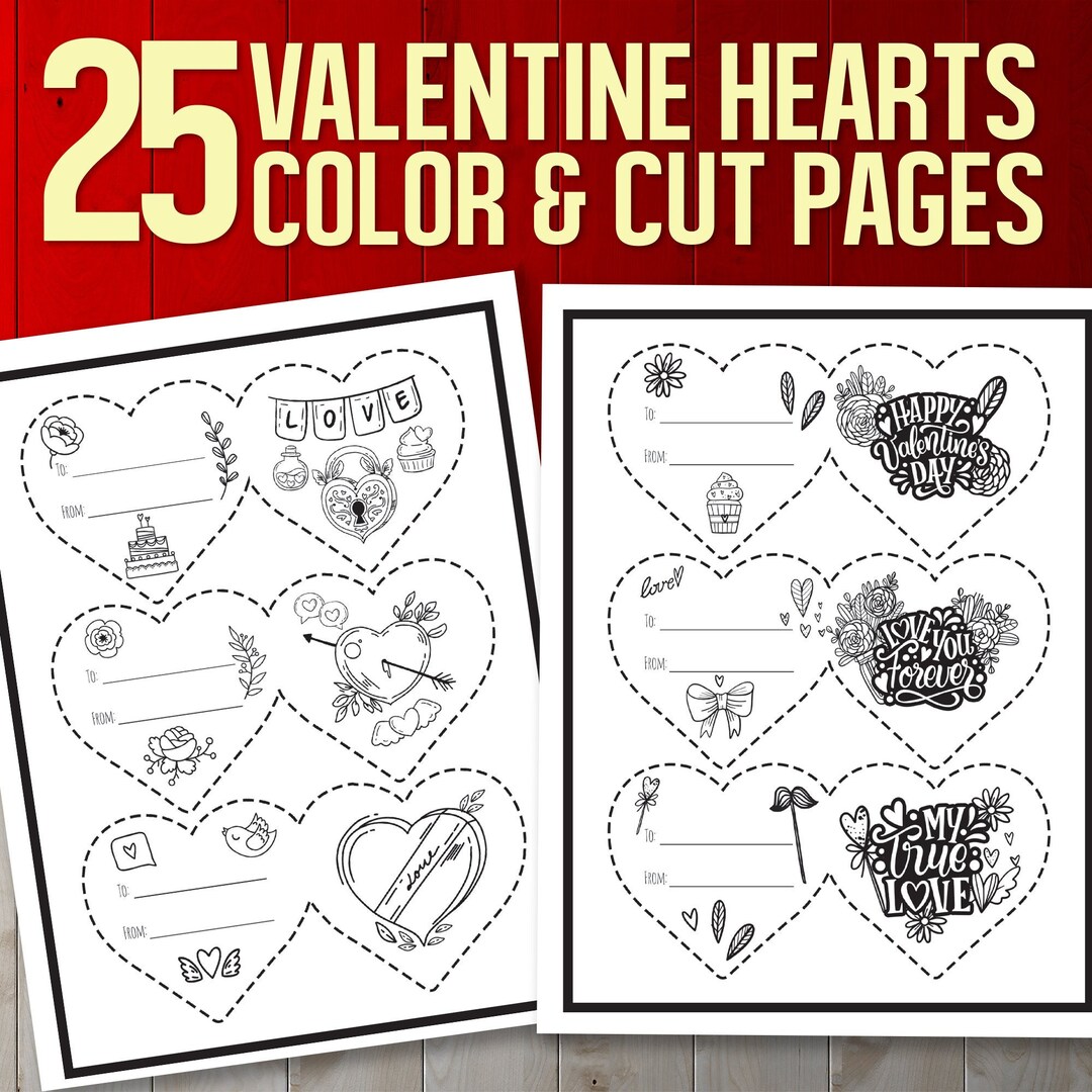 BEST VALUE Color and Share Your Own Valentines - Instant Download ...