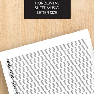 Music Staff Bar Charts Printable PDF, Manuscript Paper, Staves, Sheet ...