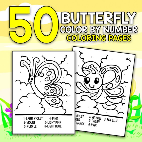 BEST VALUE 50 Color by Number Coloring Pages for Kids | Etsy