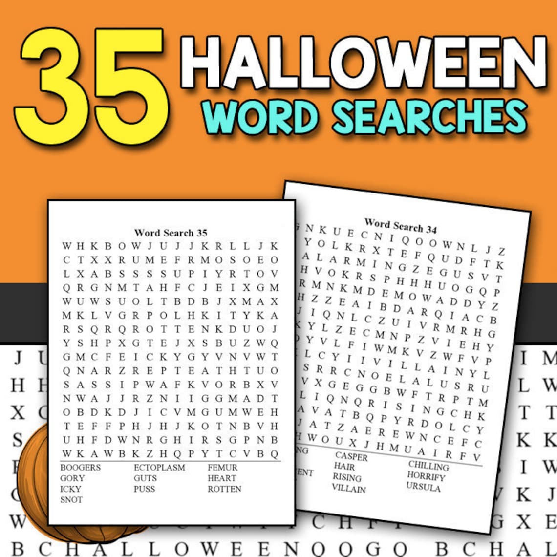 Spooky Halloween Word Search Puzzles: Large Print Word Search Halloween ...