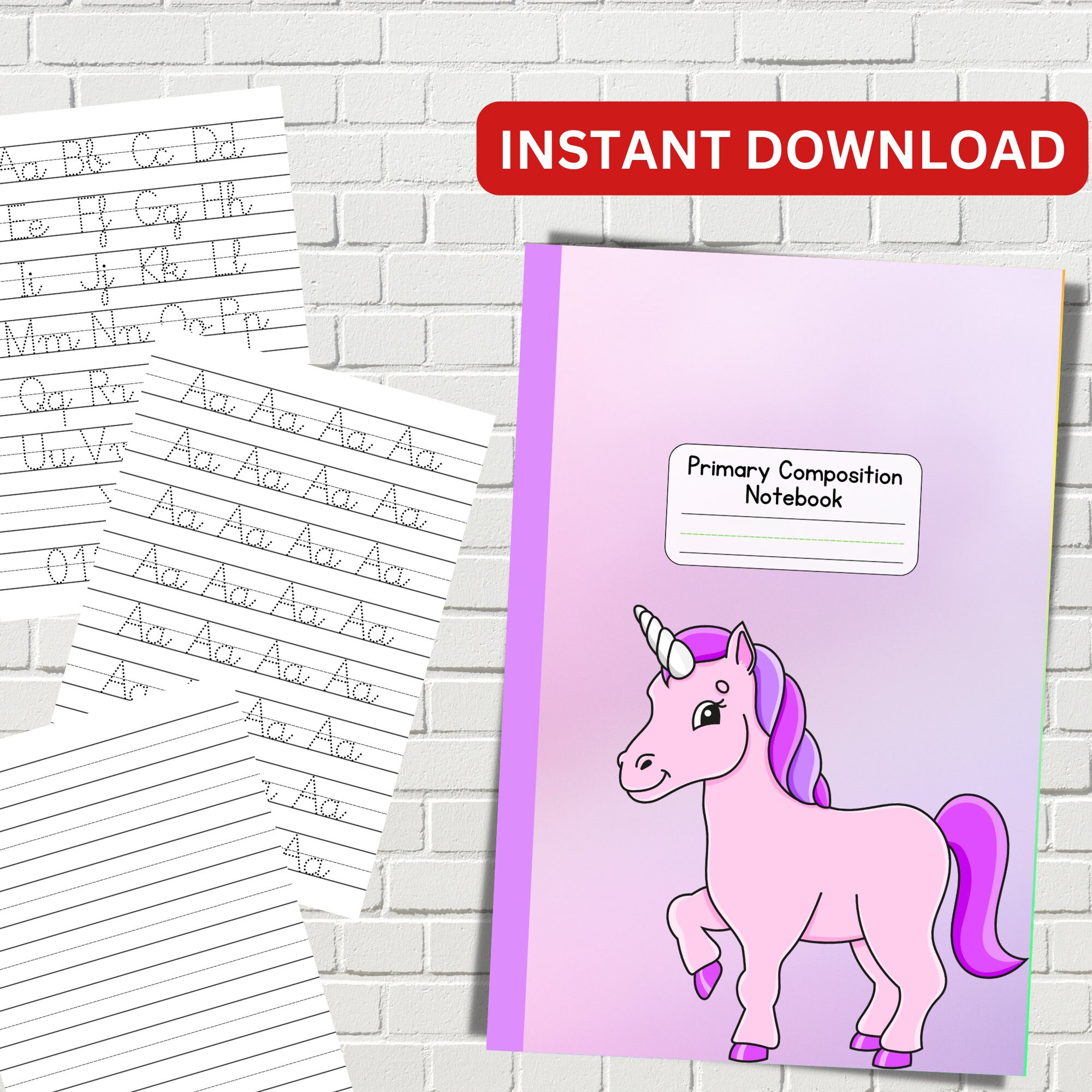 BEST VALUE Printable Primary Composition Notebook Instant Download ...