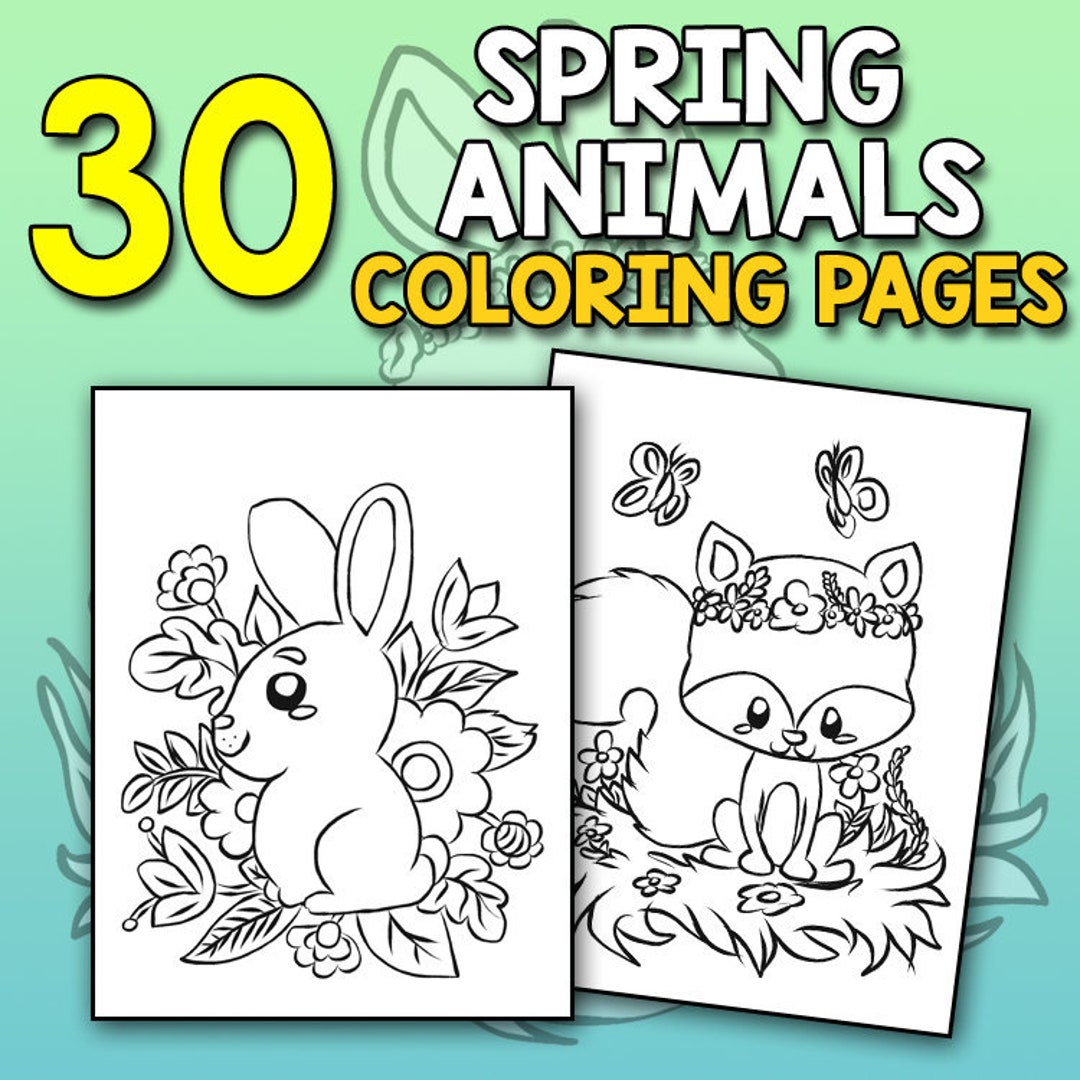 Adorable Springtime Animals for Adults Coloring Book: Large Print Hand ...