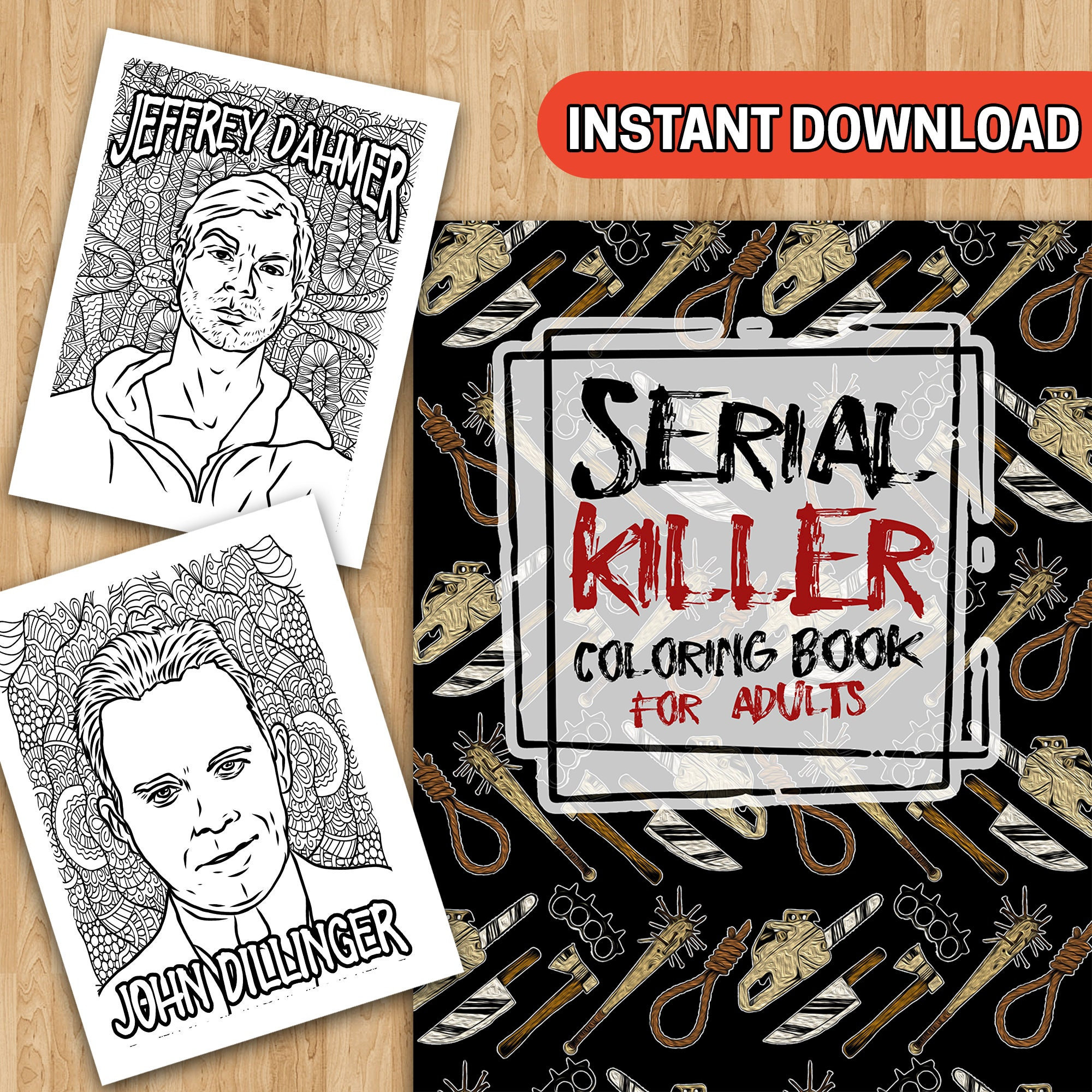 BEST VALUE Serial Killer Coloring Book for Adults Instant Download ...