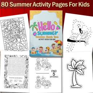BEST VALUE! Hello Summer Vacation Beach Time Activity Book for Kids ...
