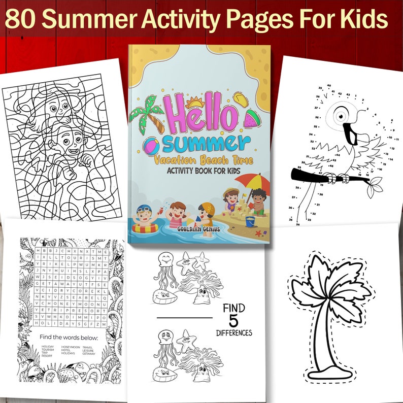 BEST VALUE Hello Summer Vacation Beach Time Activity Book for Kids ...