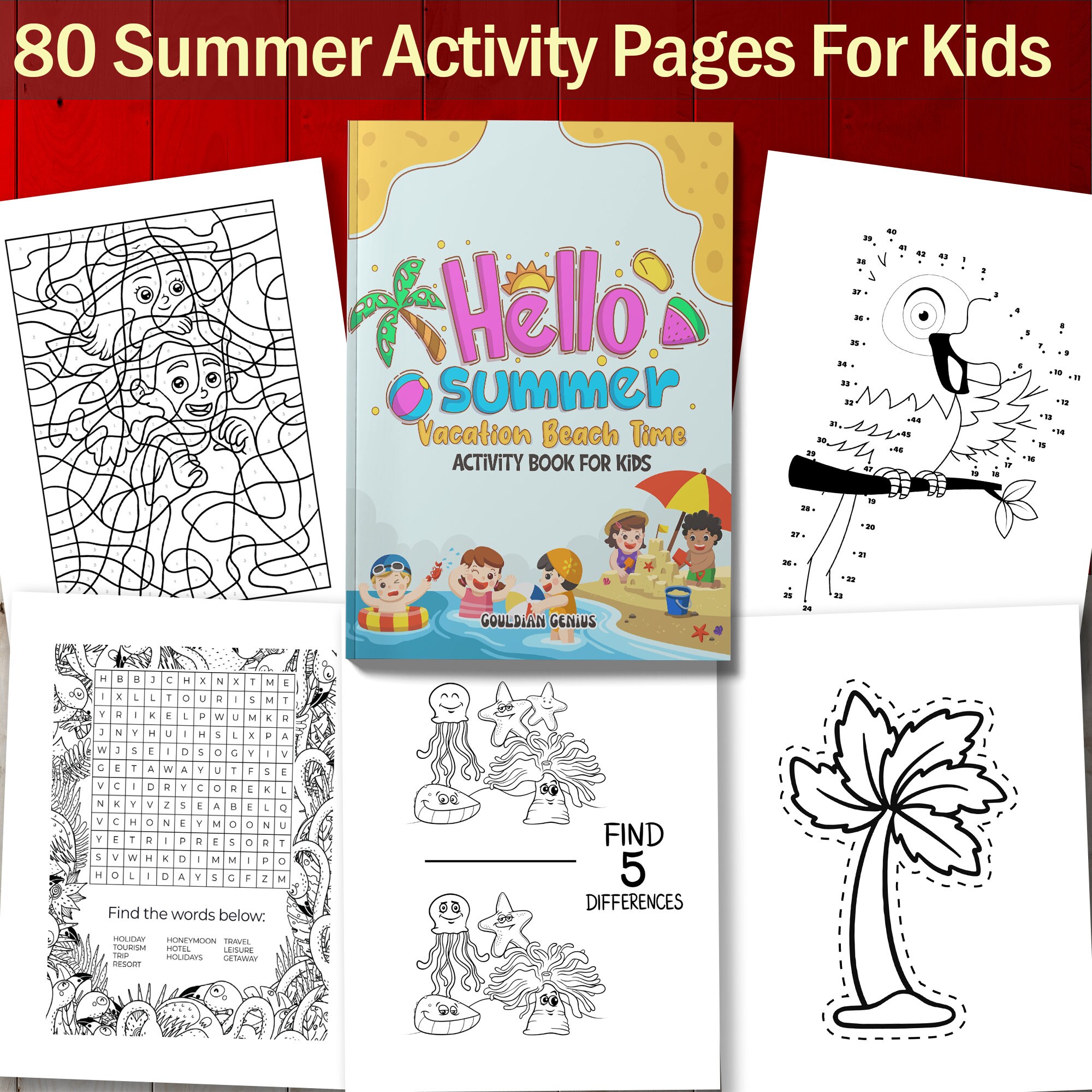 BEST VALUE Hello Summer Vacation Beach Time Activity Book for Kids ...