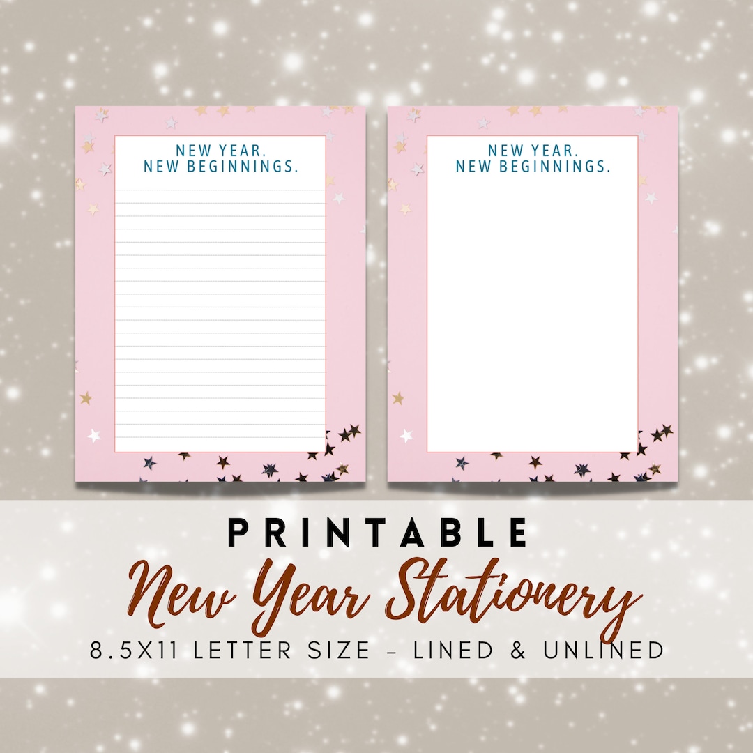 BEST VALUE Happy New Year Printable Stationery - Instant Download ...