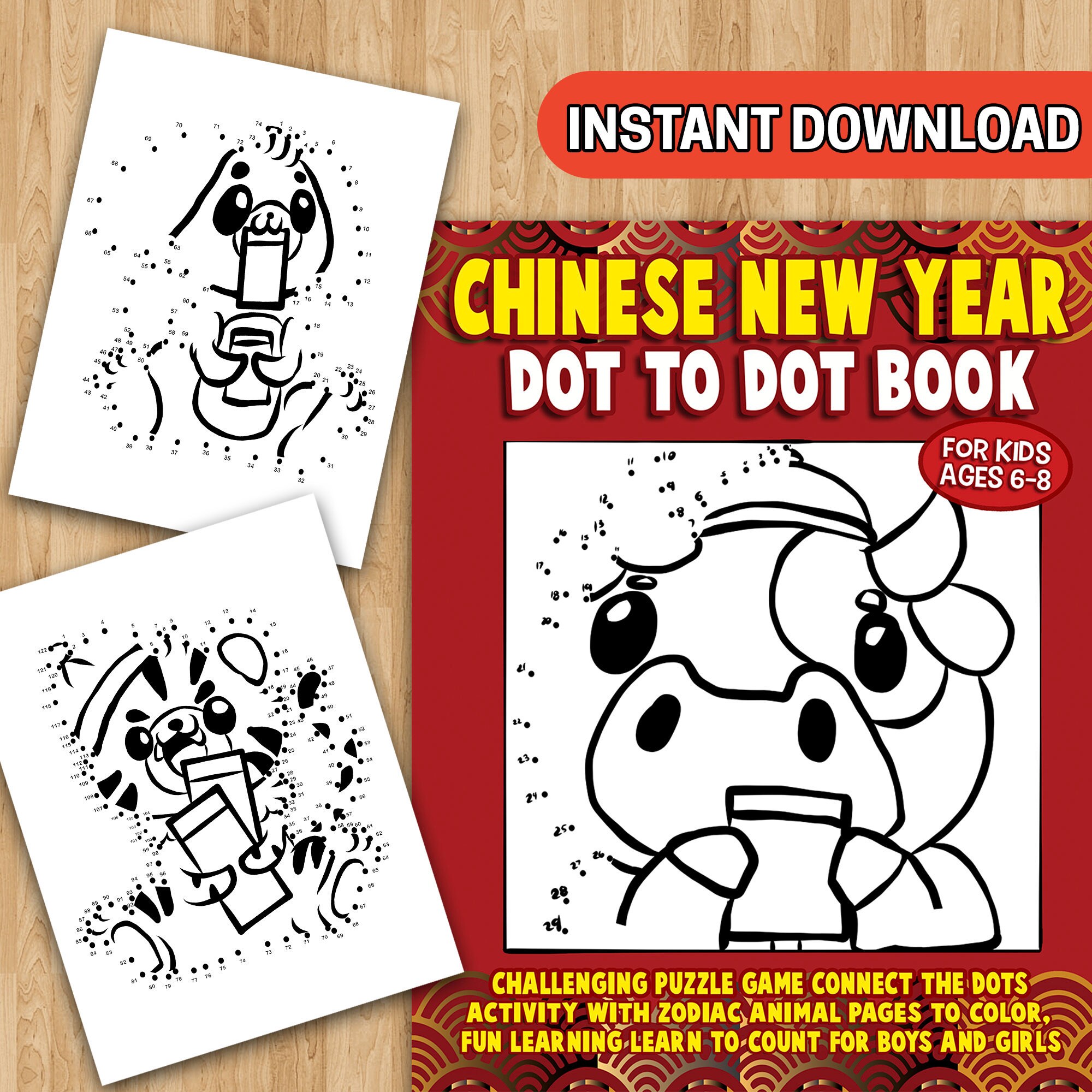BEST VALUE 30 Chinese New Year Dot to Dot Book for Kids Ages 6-8 ...
