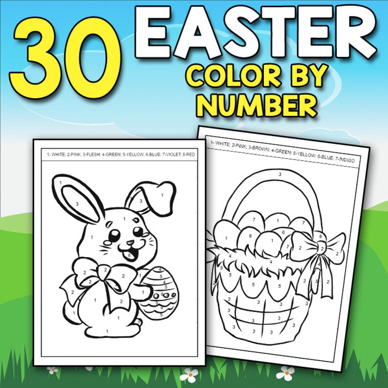 BEST VALUE 30 Easter Color by Number for Kids: A Spring Color by Number ...