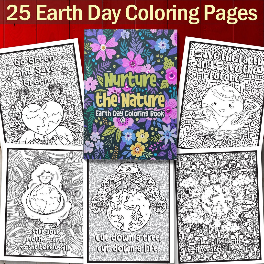 BEST VALUE Nurture the Nature Earth Day Coloring Book - Instant ...