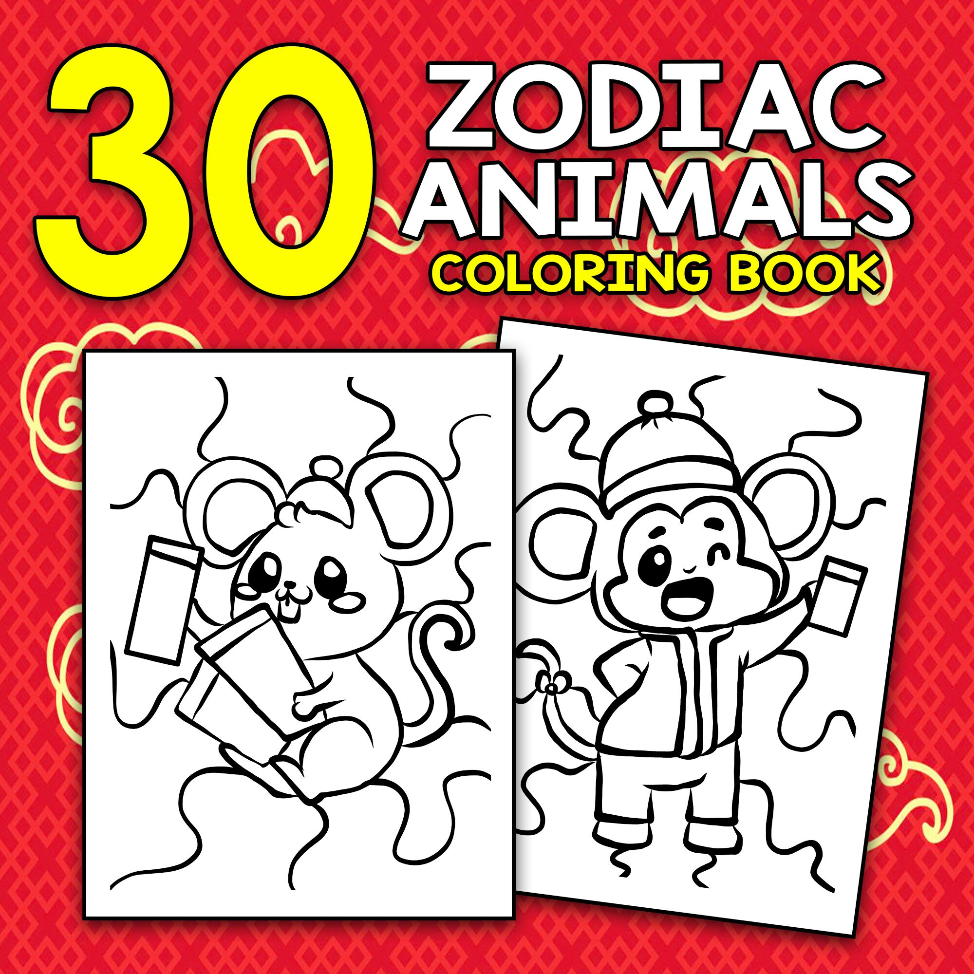 BEST VALUE 30 Zodiac Animals Coloring Book for Kids Ages 4-8 Instant ...