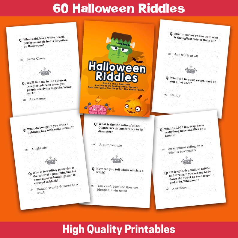 BEST VALUE 60 Halloween Riddles Instant Download Halloween Riddles ...