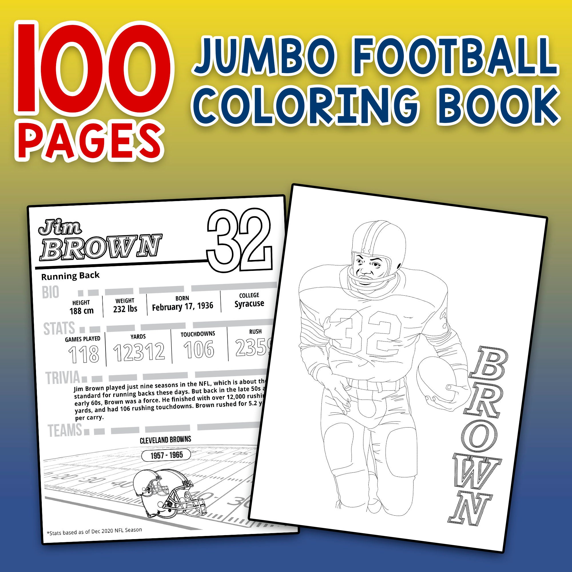 BEST VALUE 100 Jumbo Football Coloring Book - Instant Download Ultimate ...