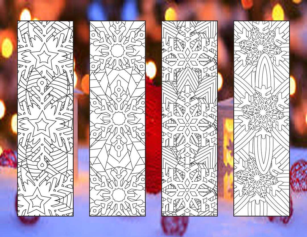 Christmas Coloring Bookmarks -snowflakes in Different Shapes & Sizes ...