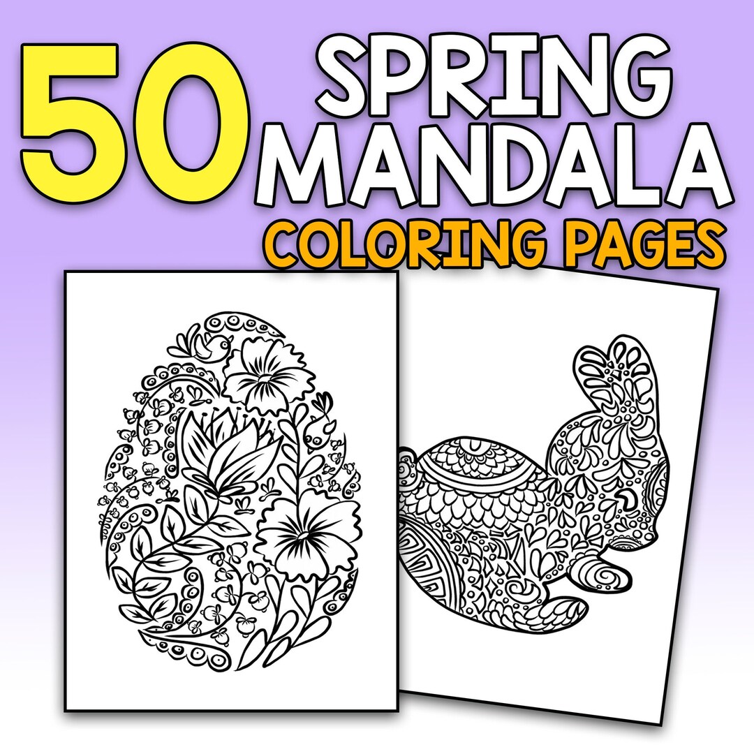 BEST VALUE Spring Mandala Coloring Book, Easter Egg Coloring Page ...