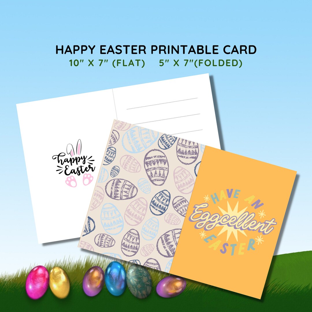 BEST VALUE Printable Happy Easter Card - Instant Download Easter ...