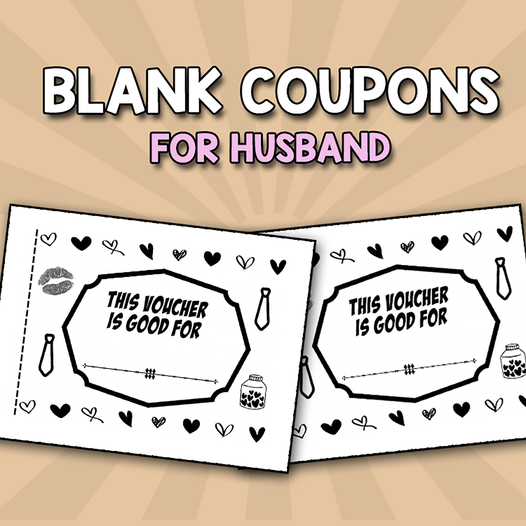 BEST VALUE Fill in the Blank Coupons for Husband Printable Coupons for ...
