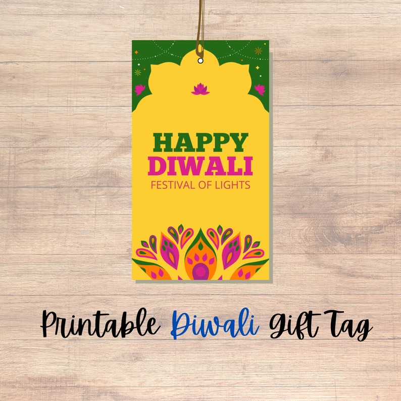 BEST VALUE Printable Diwali Gift Tag Instant Download Happy Diwali Gift ...