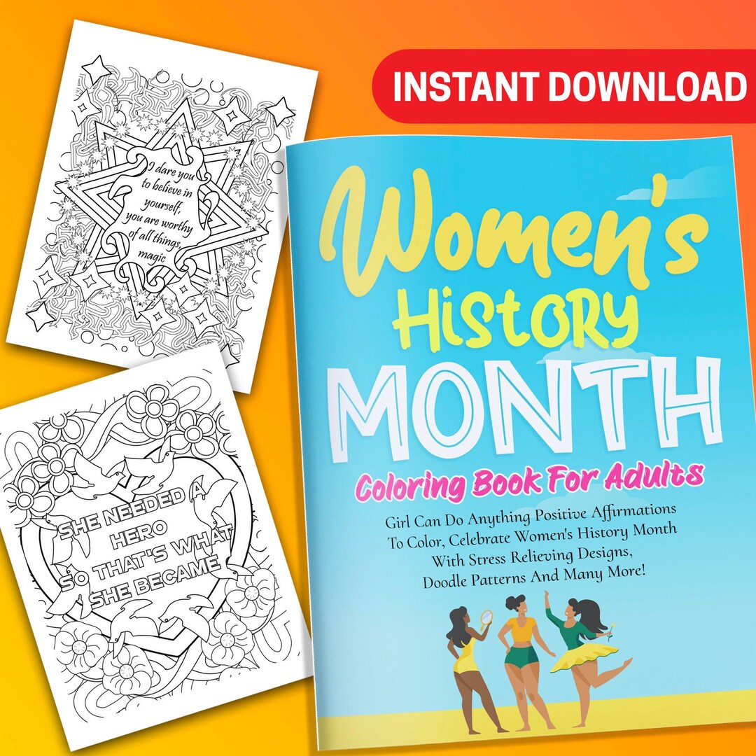 BEST VALUE 25 Women's History Month Coloring Book for Adults - Instant ...
