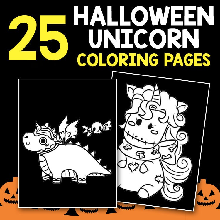 Halloween Unicorn Coloring Pages Midnight Edition for Girls A Fantasy ...