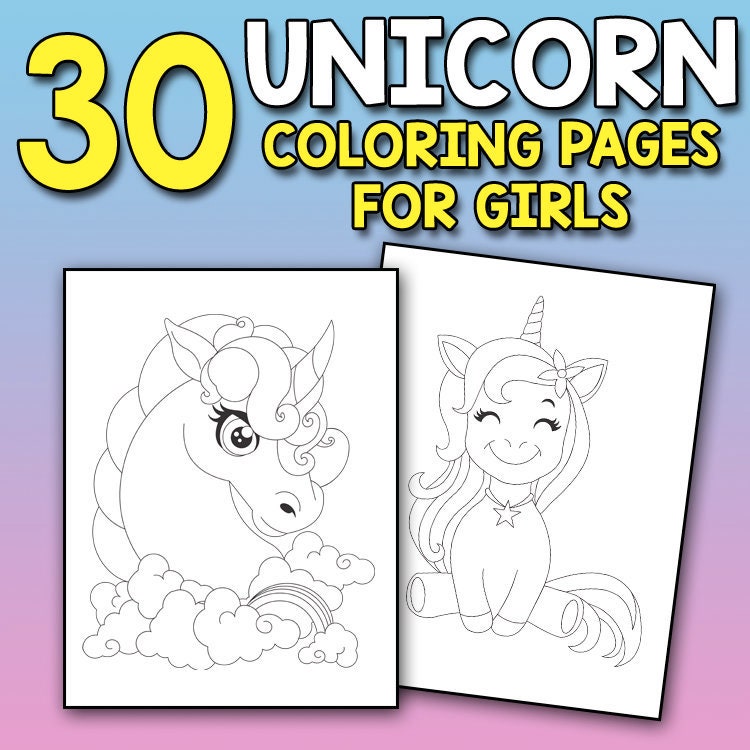 BEST VALUE 30 Unicorn Coloring Pages for Girls: A Fun and Relaxing ...