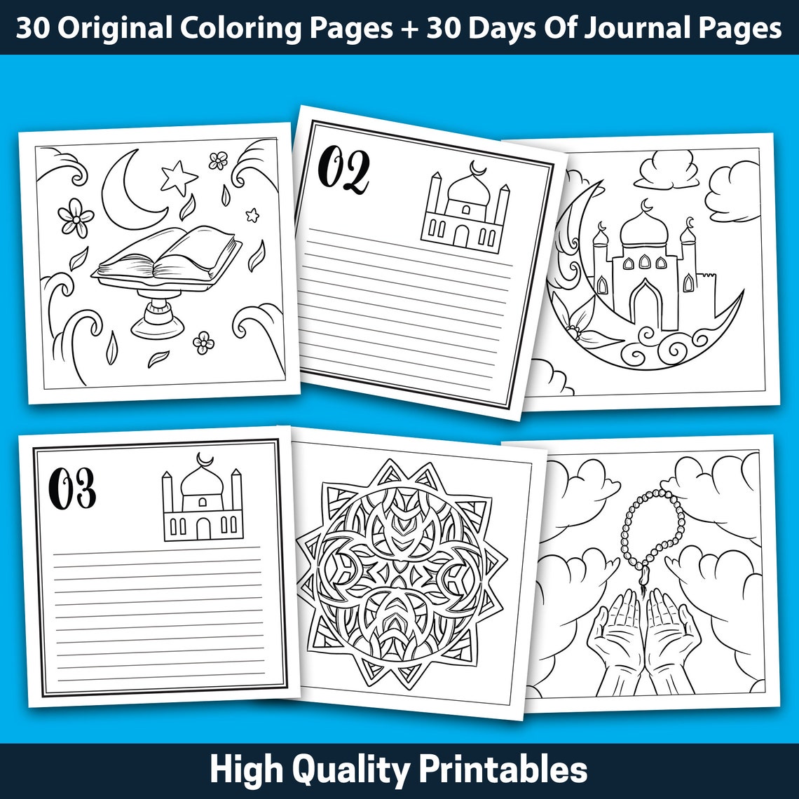 BEST VALUE Ramadan Countdown Calendar Coloring Book A Daily - Etsy