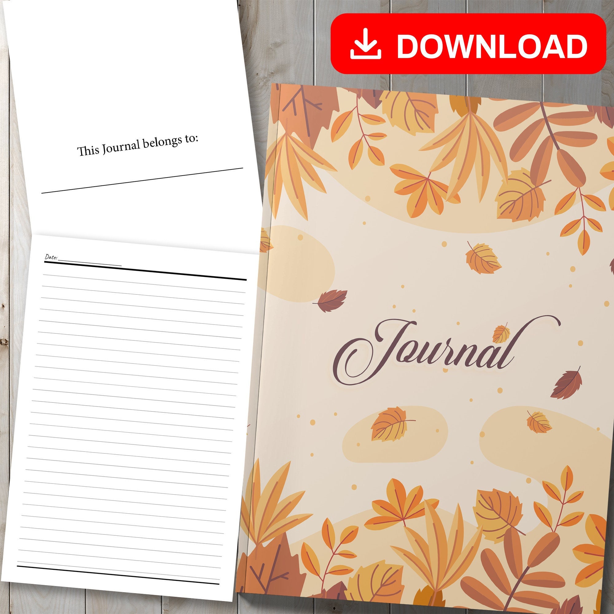 BEST VALUE Printable Autumn Journal Instant Download Fall Design ...