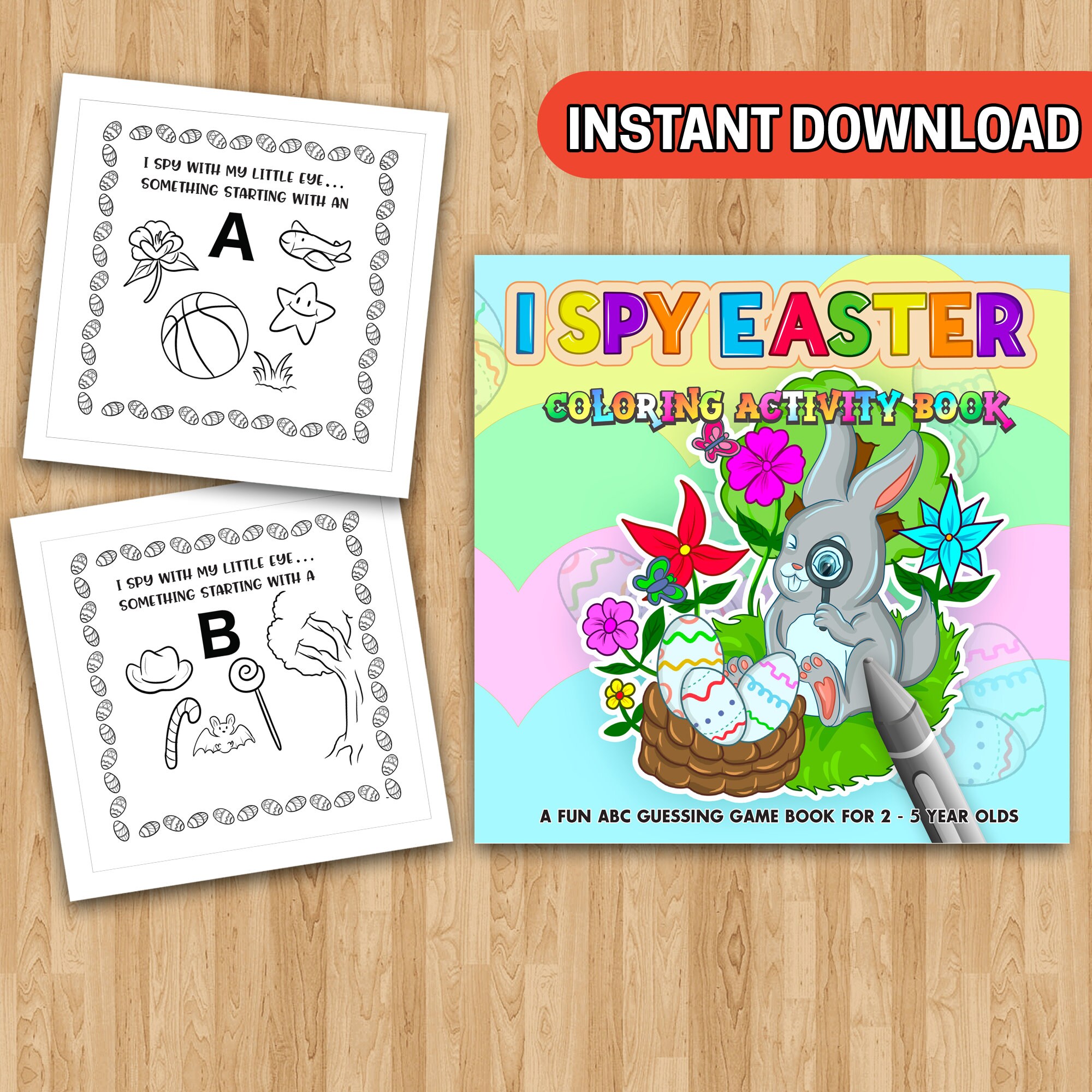 BEST VALUE I Spy Easter Coloring Activity Book, Fun Guessing Game Book ...