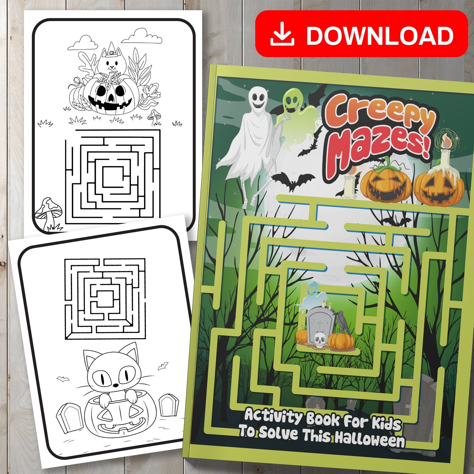 BEST VALUE! Creepy Mazes! Activity Book for Kids to Solve This ...