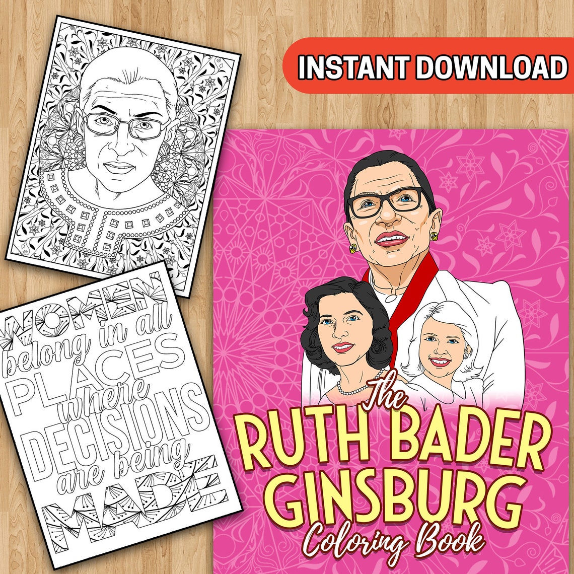 BEST VALUE 20 Ruth Bader Ginsburg Coloring Pages Instant Download Ruth ...