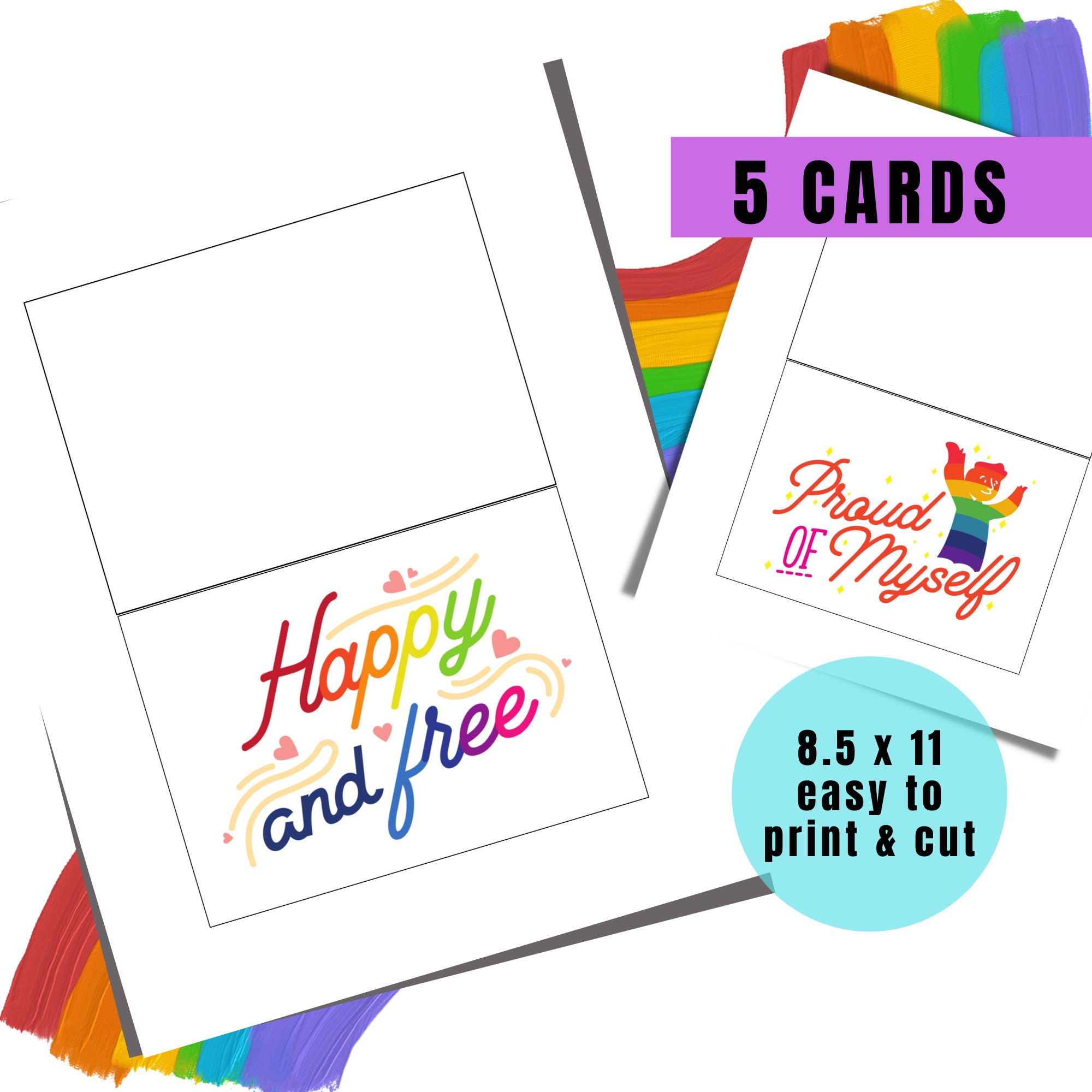 BEST VALUE Happy Pride Month Greeting Card Printable Instant Download ...