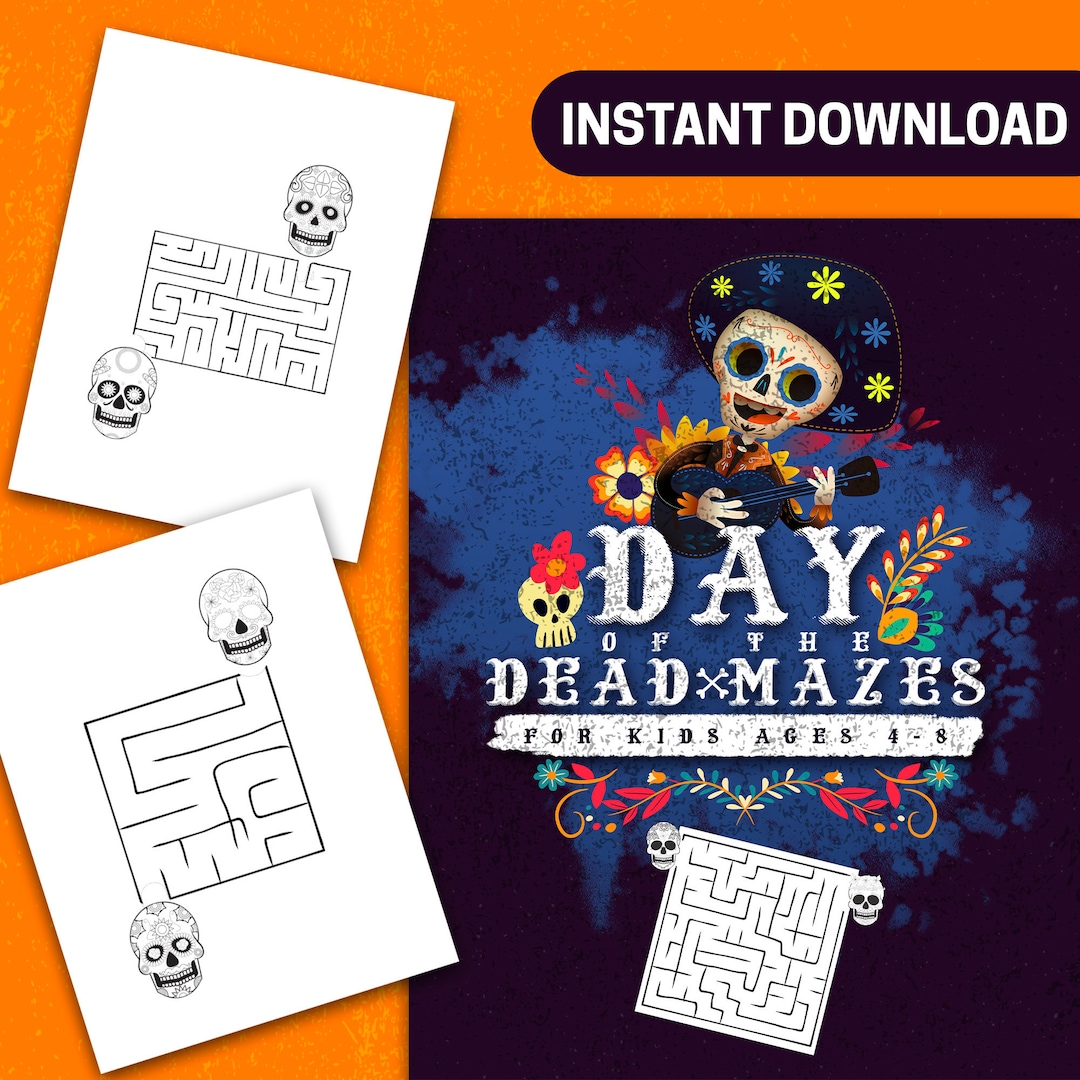 BEST VALUE - 30 Day of the Dead Mazes - Instant Download Day of the ...