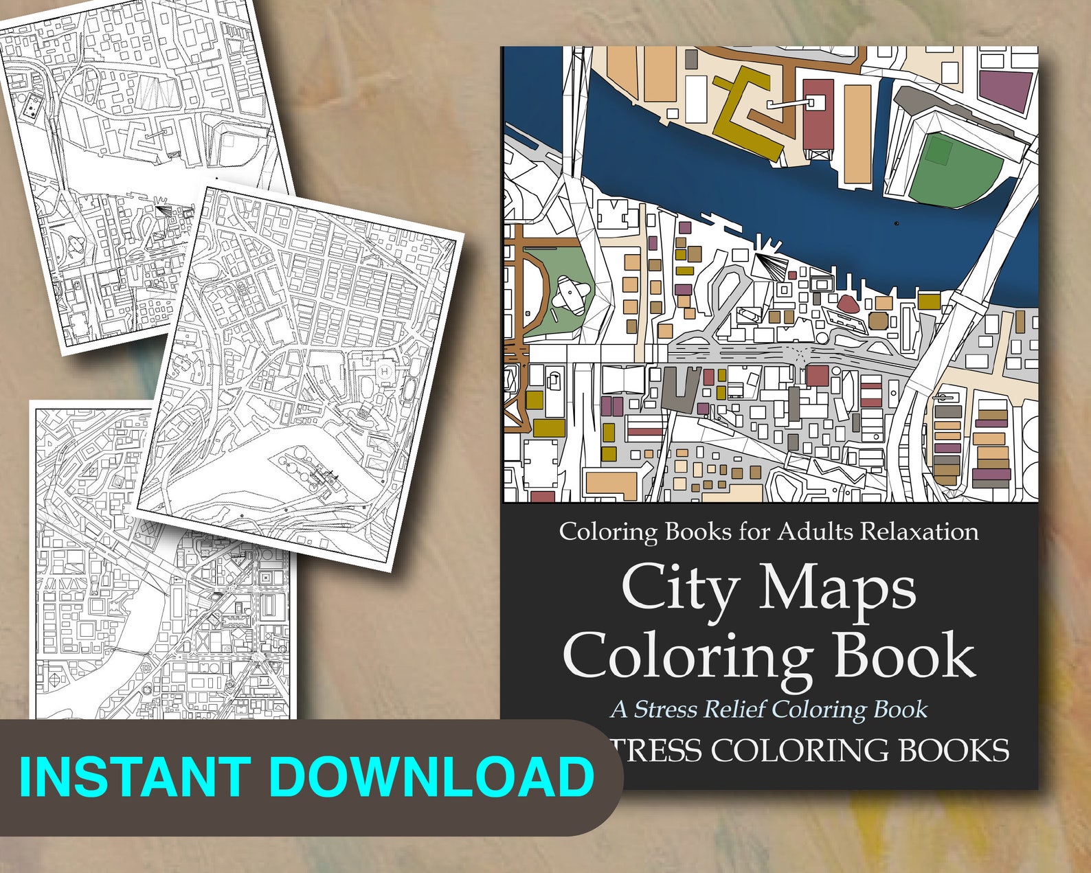 25 City Maps Coloring Pages Instant Download PDF Printable Coloring ...