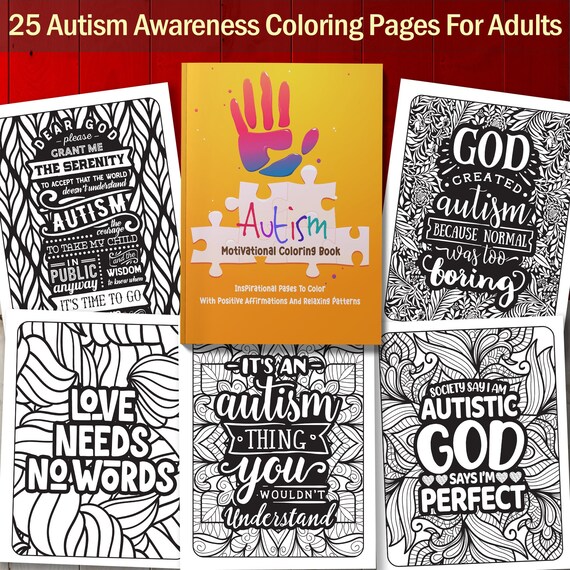 BEST VALUE Autism Motivational Coloring Book instant Download - Etsy