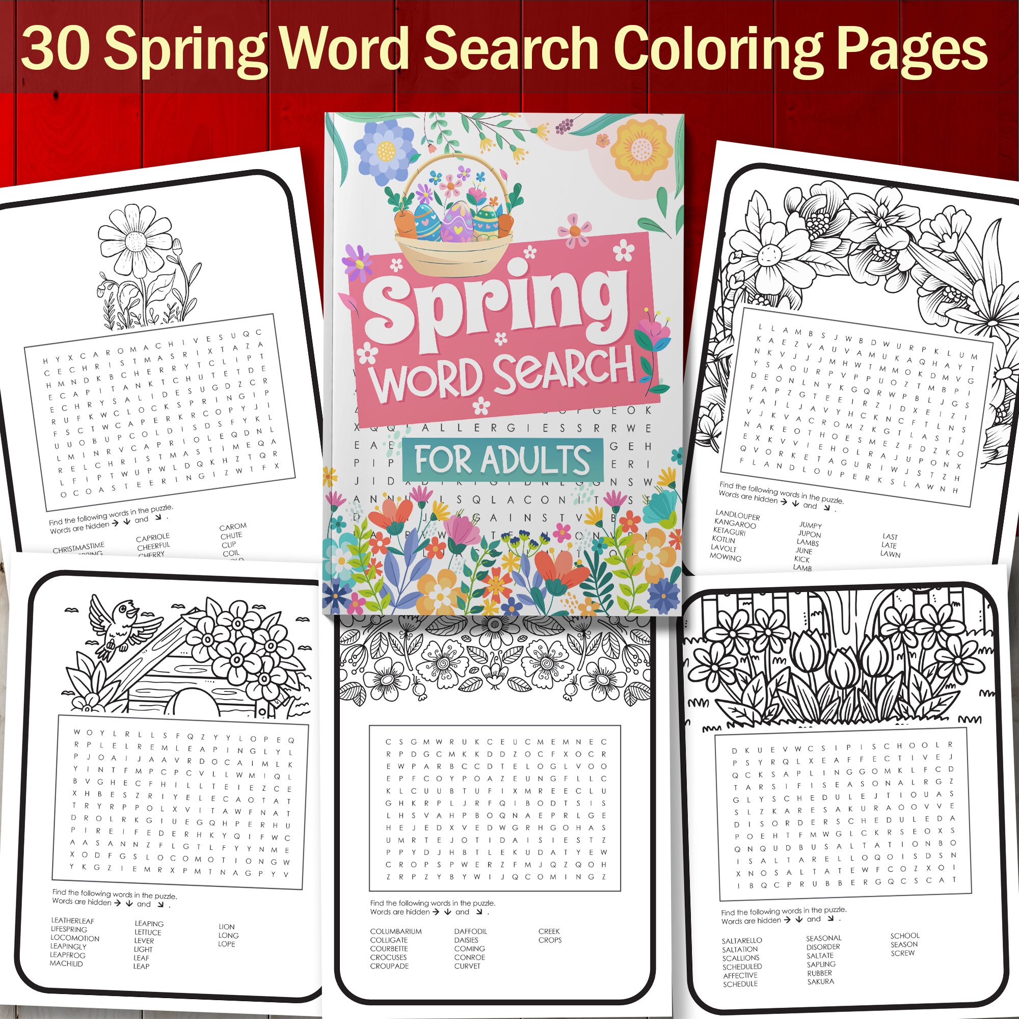 BEST VALUE Spring Word Search for Adults Instant Download 420 Words to ...