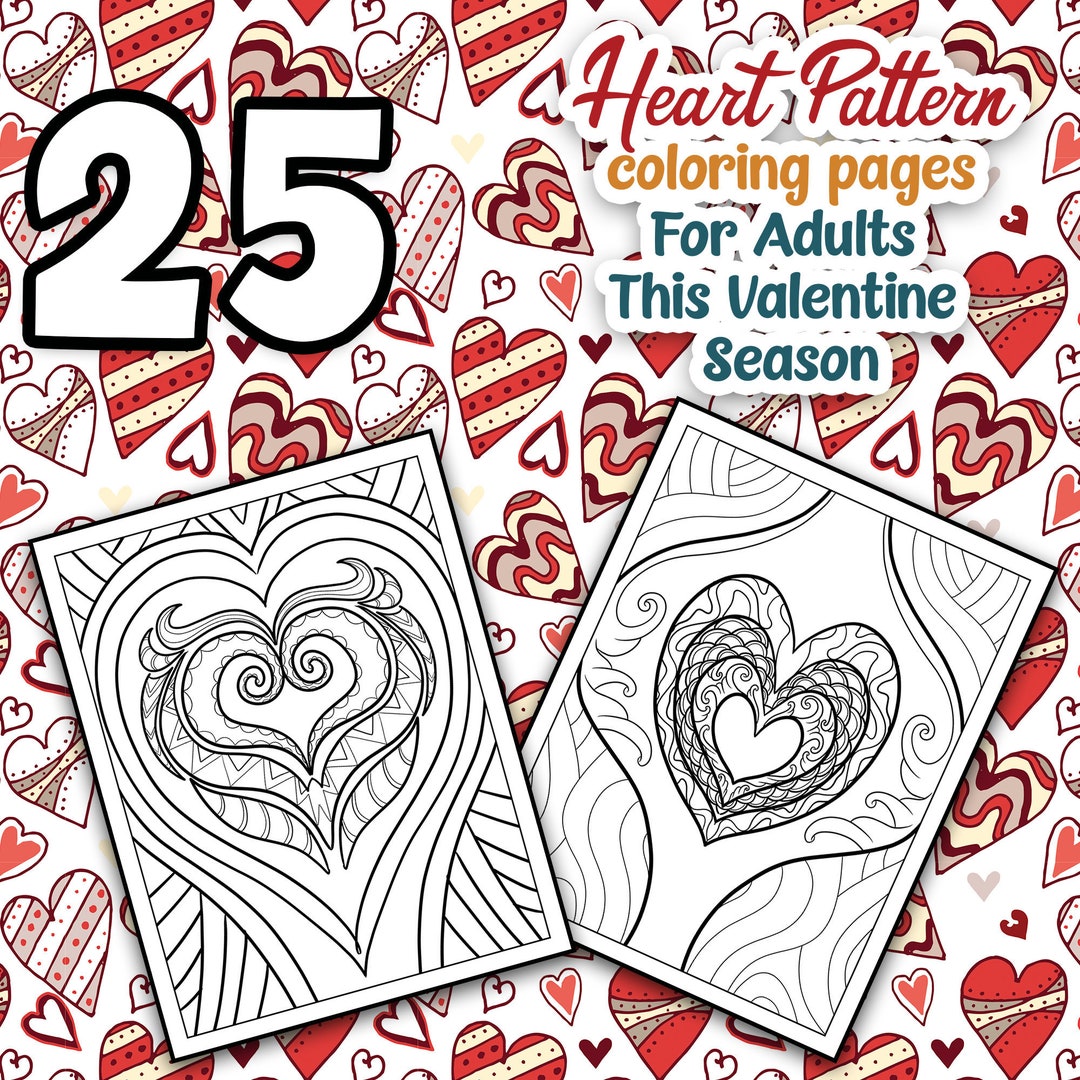 BEST VALUE 25 Heart Pattern Coloring Pages for Adults This Valentine ...