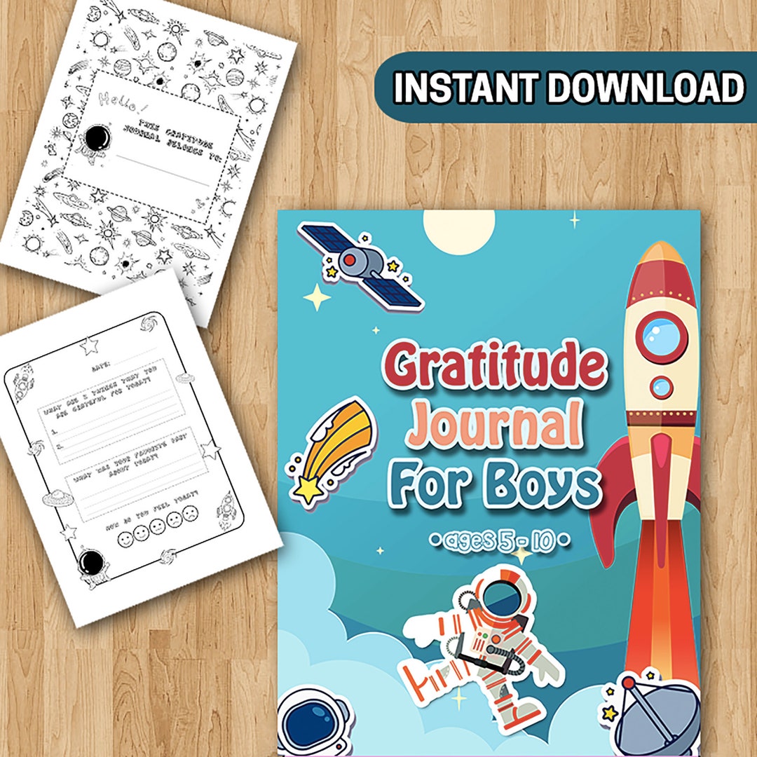 BEST VALUE Daily Gratitude Journal for Kids Boys Ages 5-10: Printable ...