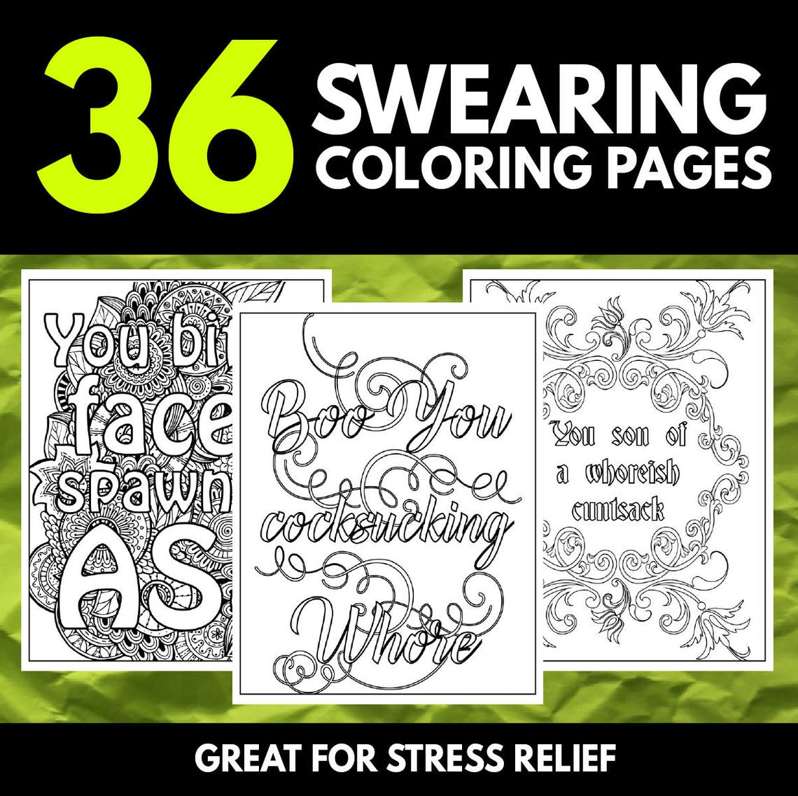 Shut the Fck up and Color 36 Swearing Coloring Pages - Etsy