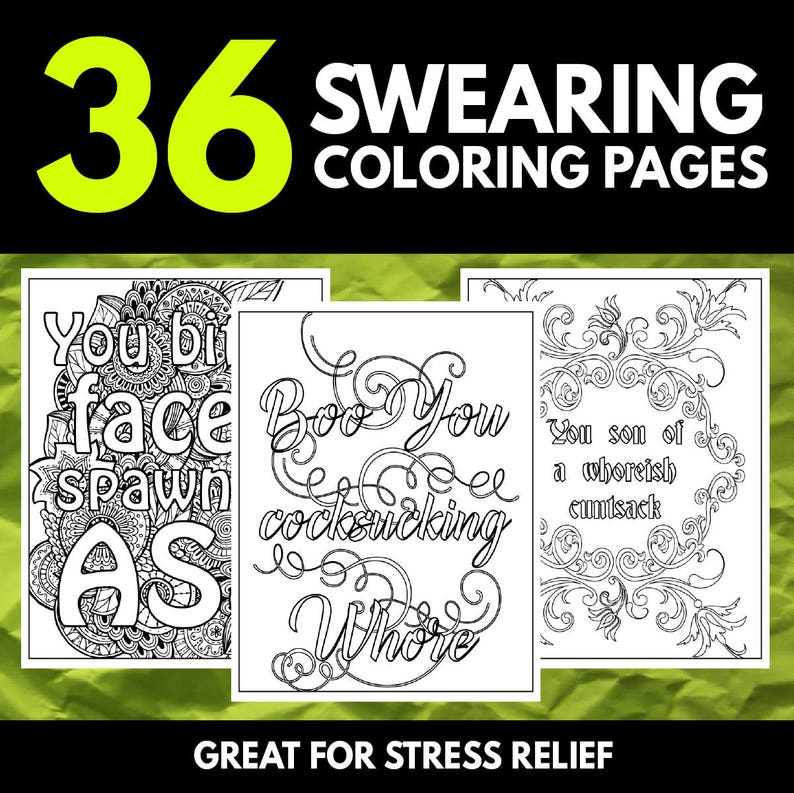 Shut the Fck up and Color 36 Swearing Coloring Pages - Etsy